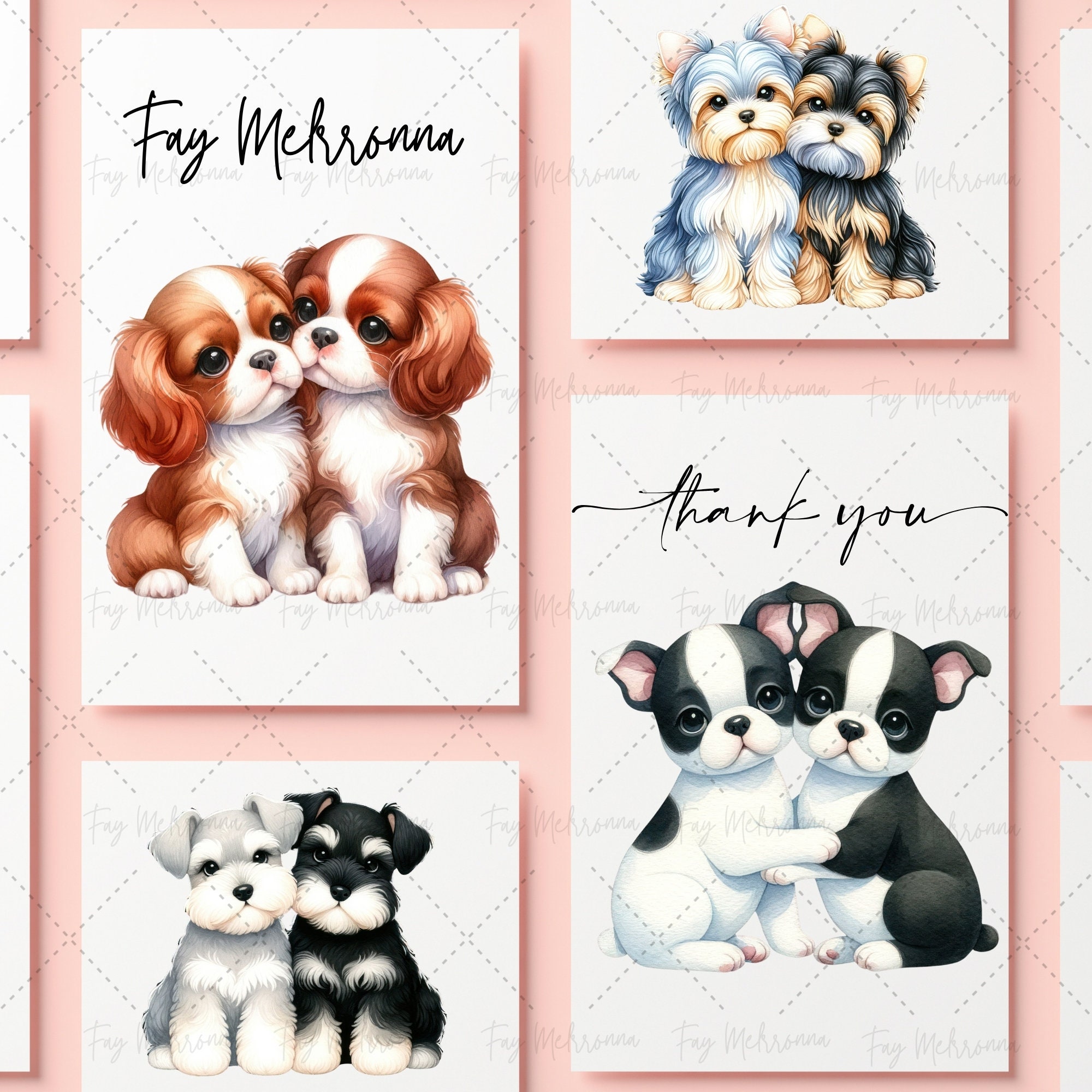 Puppy Doggy Couple in Love PNG Clipart, Couple Clip Art, Couple ...