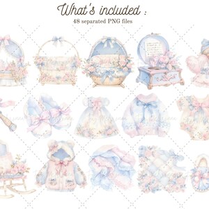 Watercolor Grandmillennial Baby Clipart Bundle, Pastel Baby Toys Clip ...