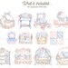 Watercolor Grandmillennial Baby Clipart Bundle, Pastel Baby Toys Clip ...
