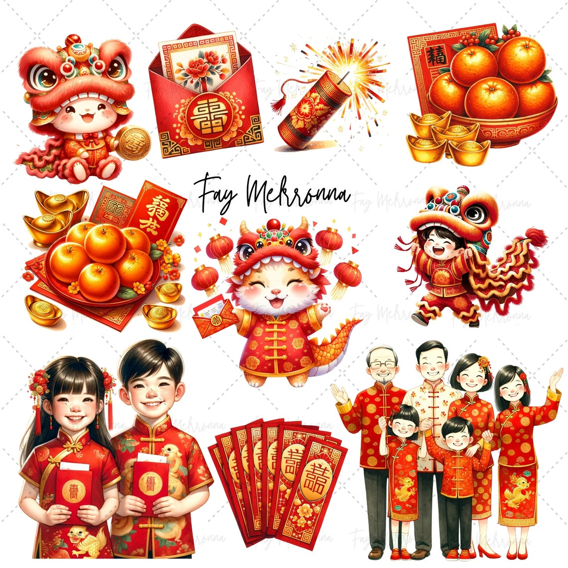 26 Chinese New Year PNG Clip Art,new Year Clip Art,dragon Watercolor,watercolor Png,festive Png ...