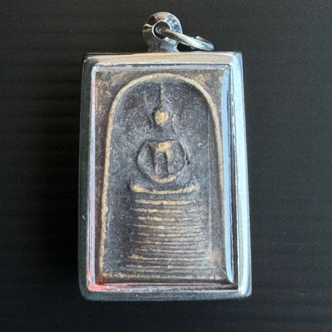 Protection Phra Somdet Thai Buddha With String Necklace, Buddhist Prayer Guide, Velvet Gift Bag ...