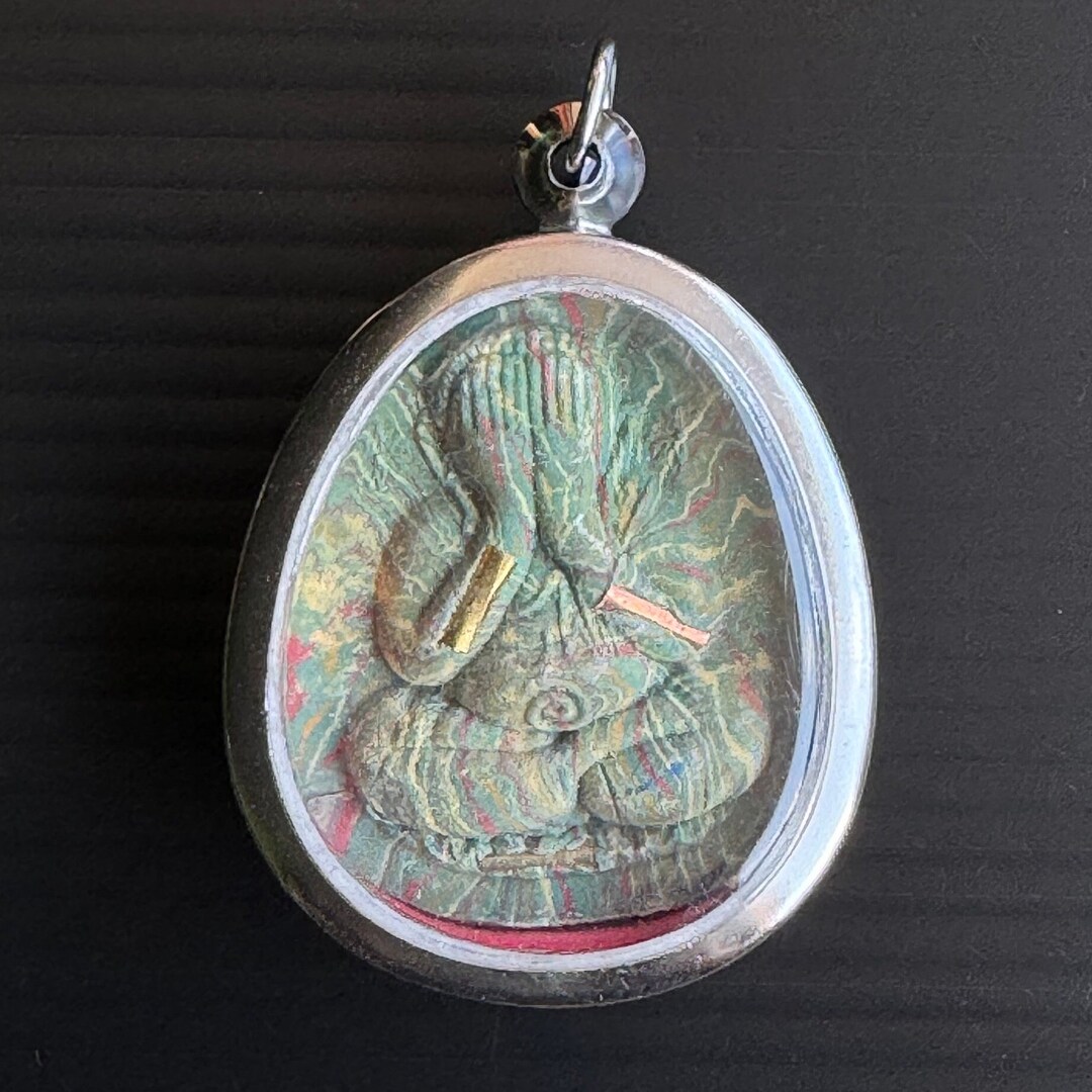 Protection and Well-being phra Pid Ta Rainbow Thai Amulet Talisman Pendant With Velvet Gift Bag ...