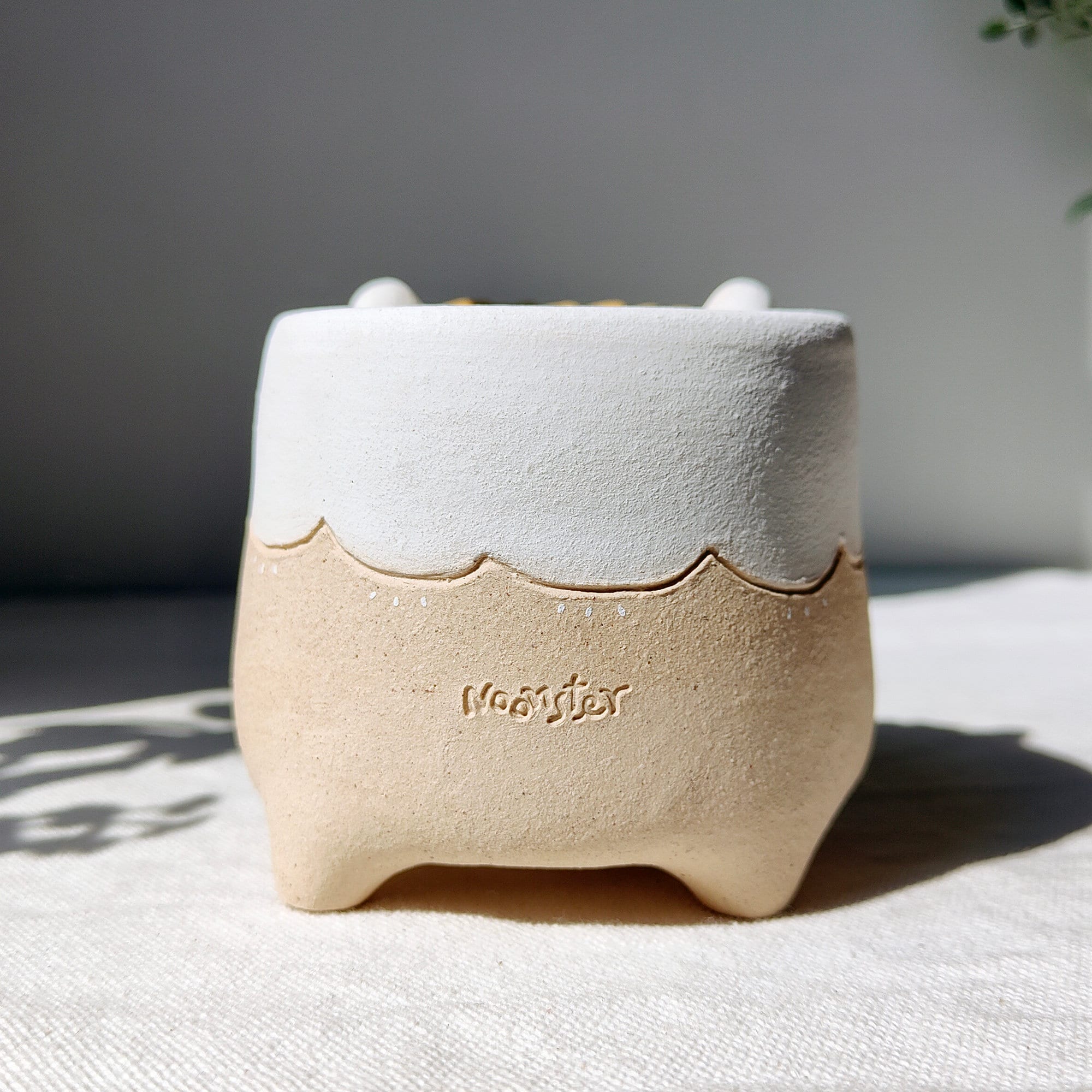 Cute Gentle Bear Planter. Handmade Plant Pot With Drainage Hole. Cactus ...