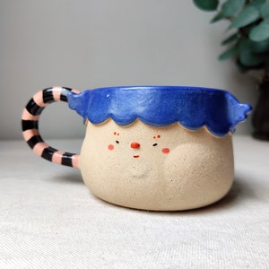 Chubby-cheeks Girl Cup. Handmade Ceramic Cup. Coffee Cup, Tea Cup ...