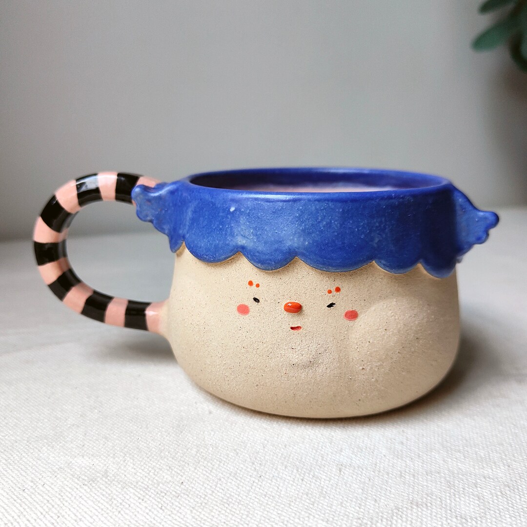 Chubby-cheeks Girl Cup. Handmade Ceramic Cup. Coffee Cup, Tea Cup ...