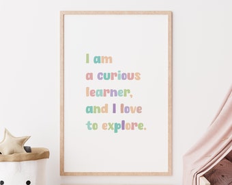 Affirmations for Kids, Motivational Kids Art, Classroom Posters Quotes ...