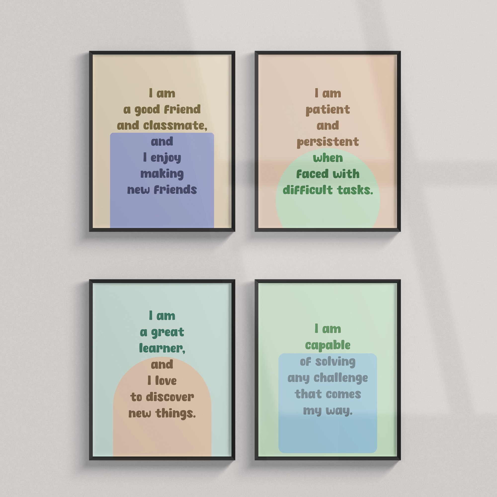 Affirmations for Kids, Motivational Kids Art, Classroom Posters Quotes ...