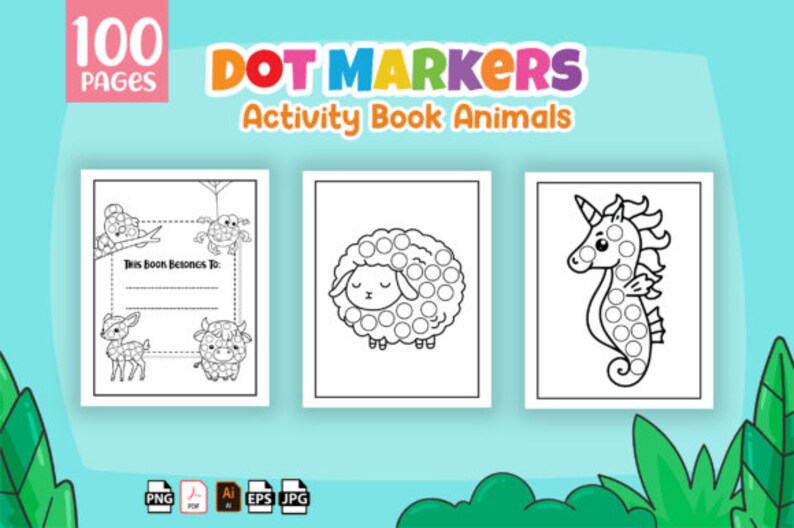 Dot Markers Activity Book, Coloring Book, Kids Activity, 100 Pages ...