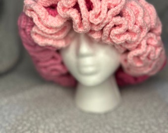 Pink & Purple Passion Crochet Ruffle Hat - Etsy