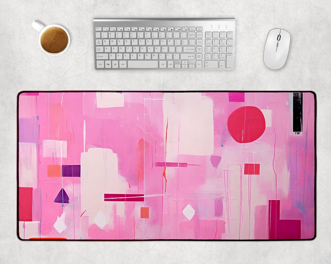 Pink Pastel Desk Mat Cute Desk Accessories for Gamers and - Etsy