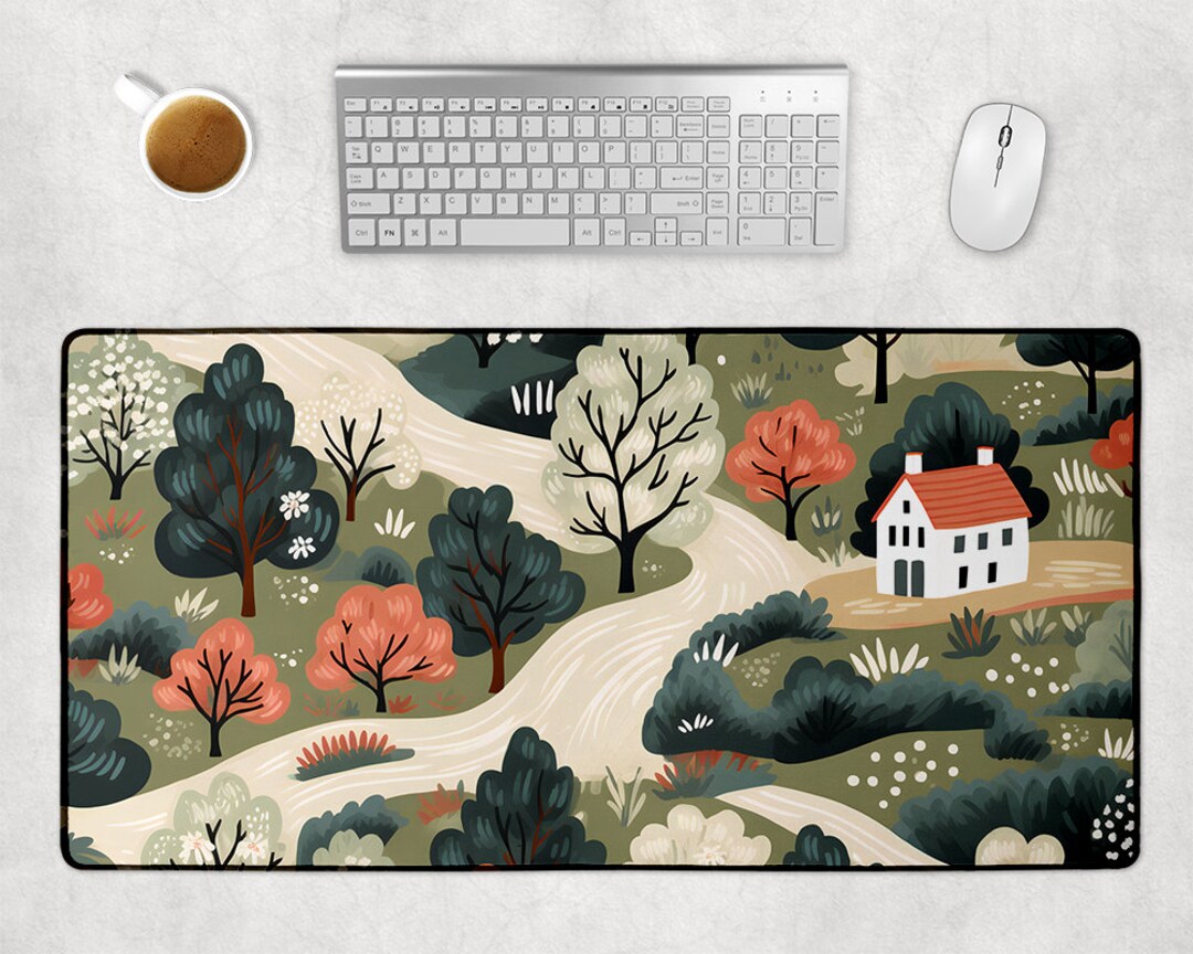 Cottagecore Landscape Desk Mat Enchanted Forest Aesthetic - Etsy