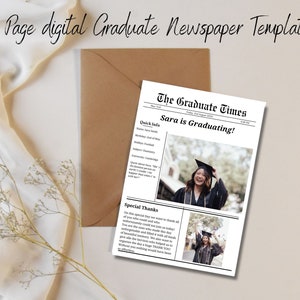 Digital Newspaper Graduate Invitation, Newspaper Graduation Invitation ...
