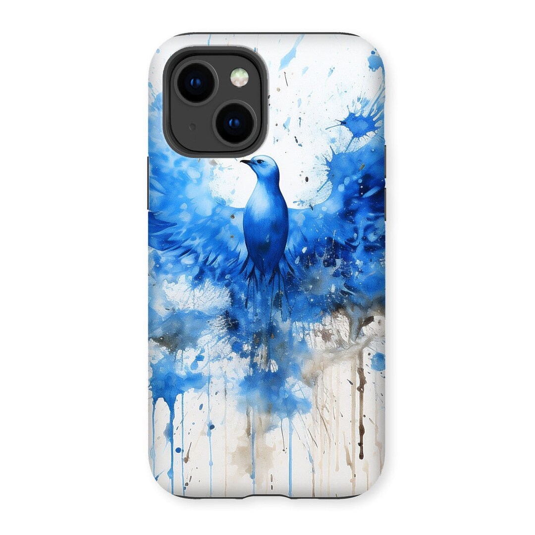 Blue Bird Tough Phone Case Artistic Watercolor Design - Etsy