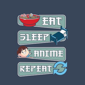 Eat Sleep Anime Repeat Png Sublimation Design Download - Etsy