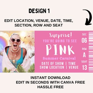 Surprise Pink Concert Tickets, Pink Summer Carnival Tour 2023 /2024 ...