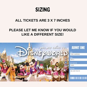 Disneyland Ticket, Disneyworld Ticket, Editable Ticket, Surprise Reveal ...