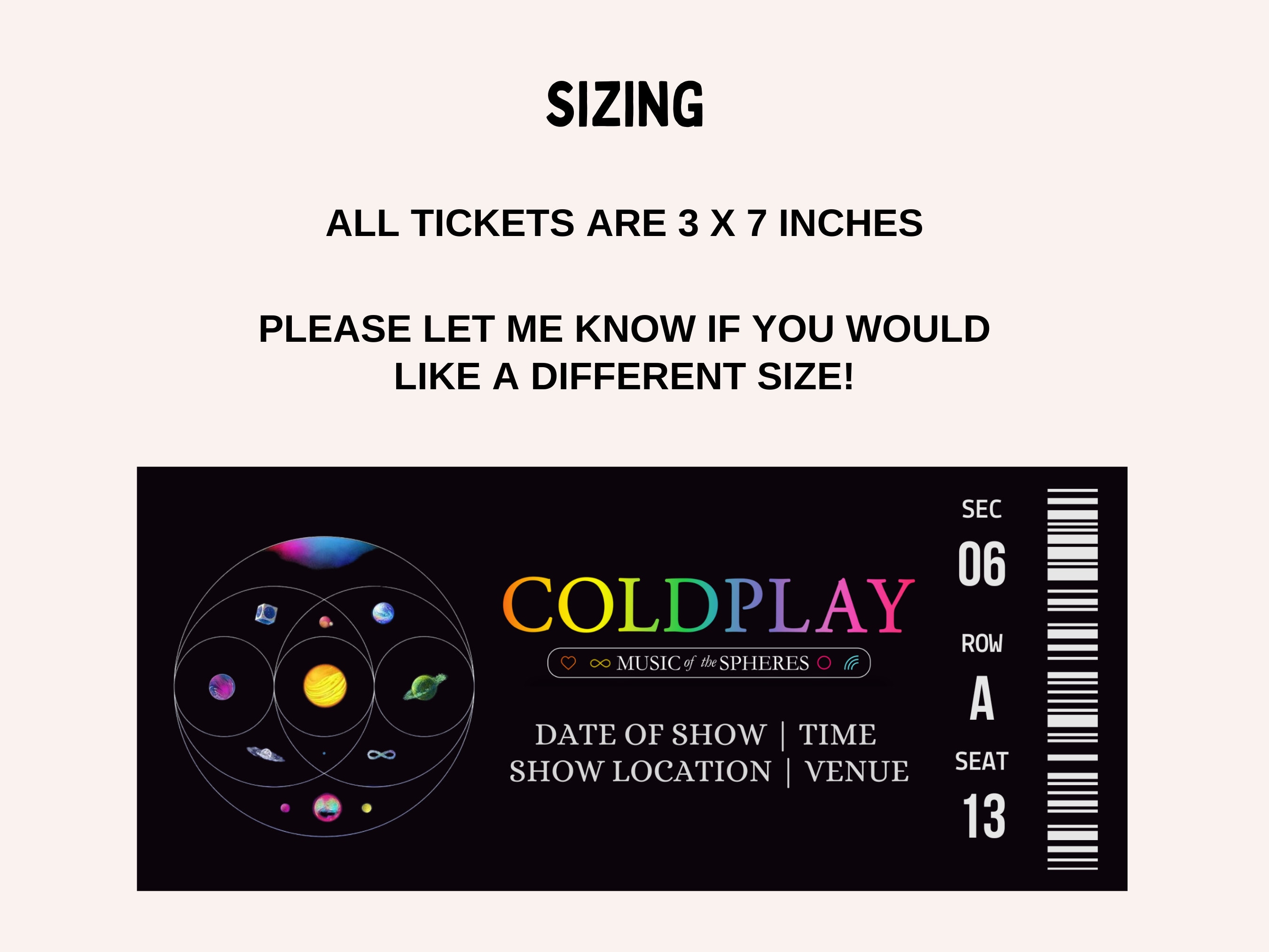 Coldplay Music of the Spheres Tour Ticket Coldplay Tour - Etsy Australia