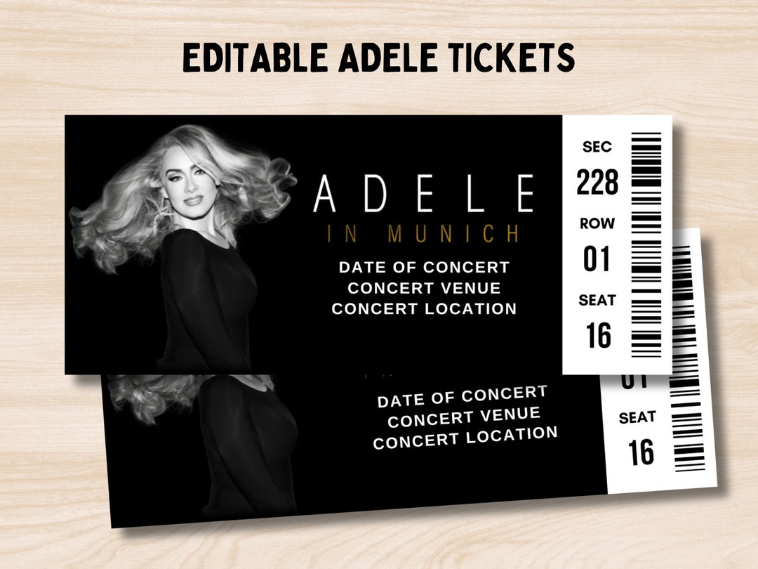Adele in Munich Ticket, Adele Tour Ticket, Adele in Munich Tour, Concert Ticket, Concert Ticket ...