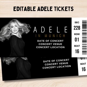 Adele in Munich Ticket, Adele Tour Ticket, Adele in Munich Tour, Concert Ticket, Concert Ticket ...