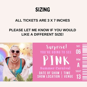 Surprise Pink Concert Tickets, Pink Summer Carnival Tour 2023 /2024 ...