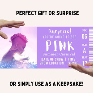 Surprise Pink Concert Tickets, Pink Summer Carnival Tour 2023 /2024 ...