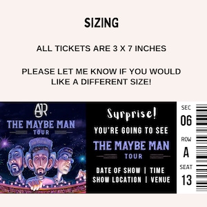 The Maybe Man Tour Ticket, AJR Ticket, AJR Tour, Personalized Printable ...