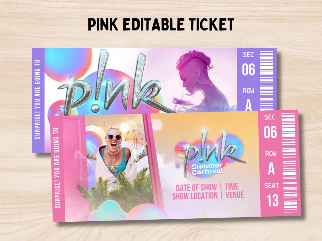 Surprise Pink Concert Tickets, Pink Summer Carnival Tour 2023 /2024 ...