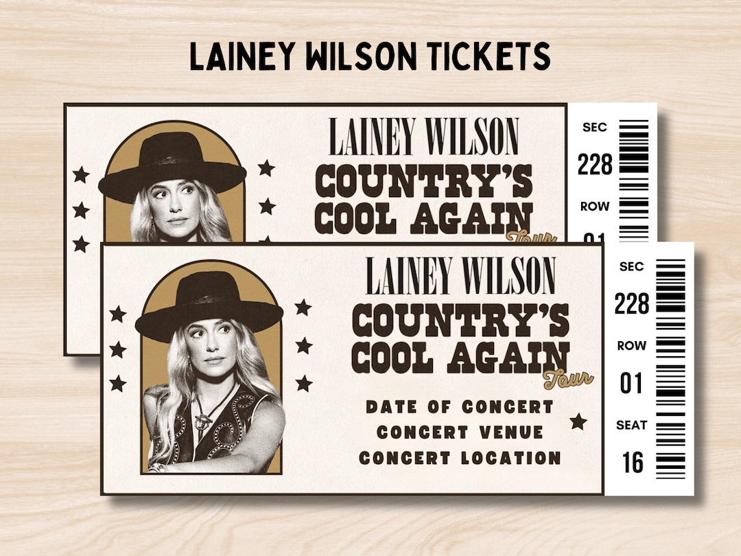 Lainey Wilson Concert Ticket, Country's Cool Again Tour, Editable ...