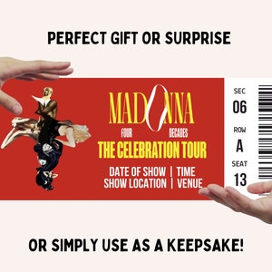 Editable Madonna Ticket Madonna Celebration Concert Ticket - Etsy