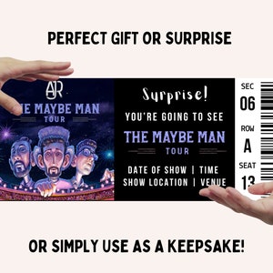 The Maybe Man Tour Ticket, AJR Ticket, AJR Tour, Personalized Printable ...