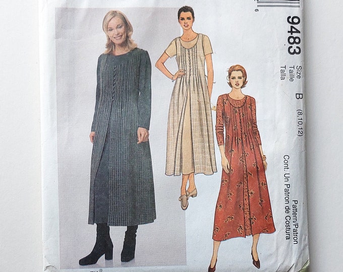 1990s Loose-fit Pullover Dress & Overdress Sewing Pattern, Mccall's ...