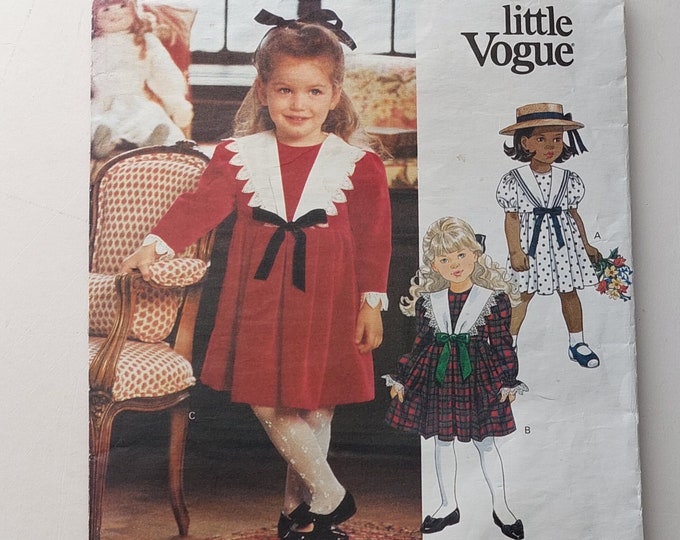 90s Little Vogue 2793 Little Girls Sailor Dress Sewing Pattern, Size 2 ...