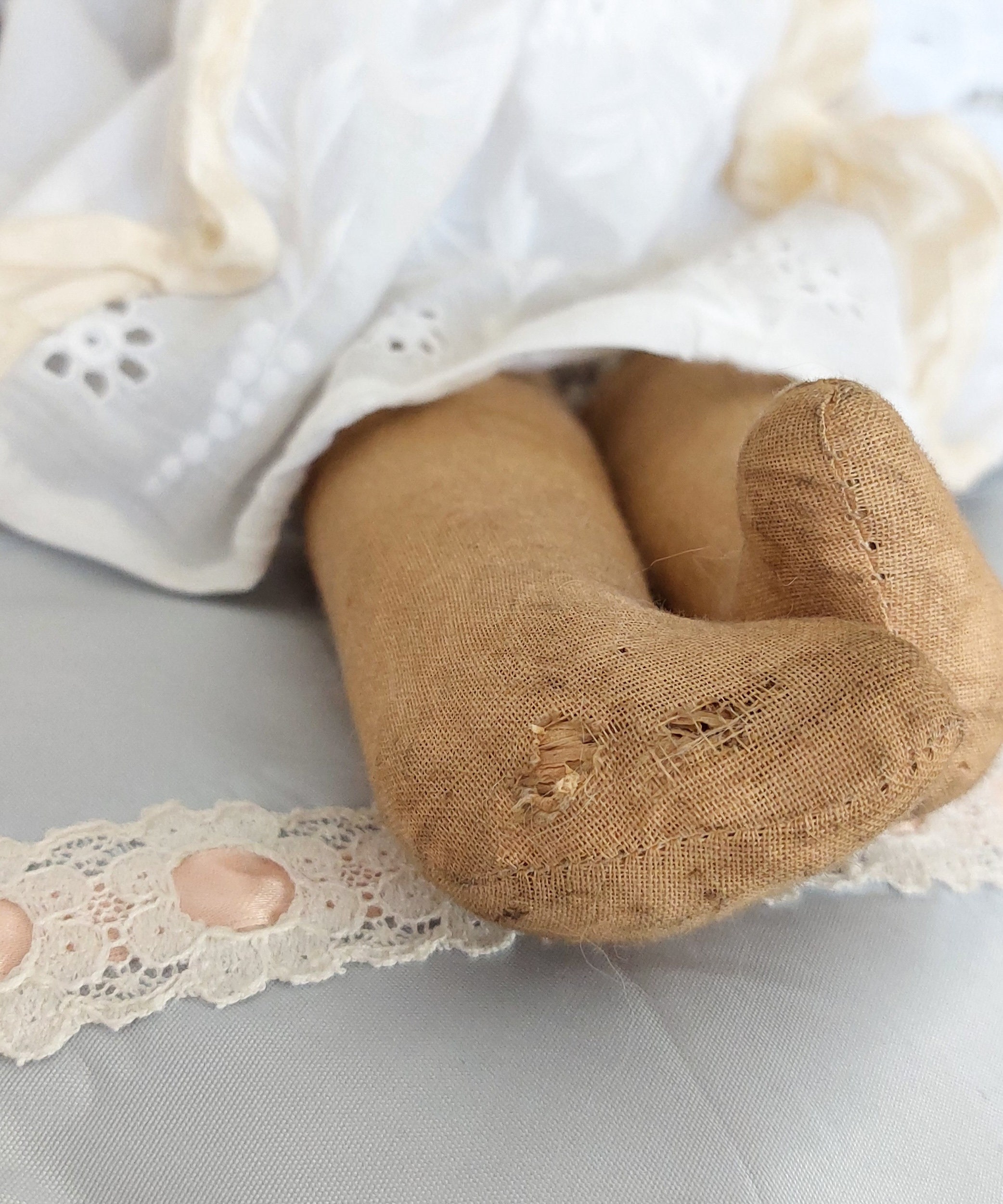 Two Adorable Antique Composition and Cloth Dolls, Reliable Hairbow ...