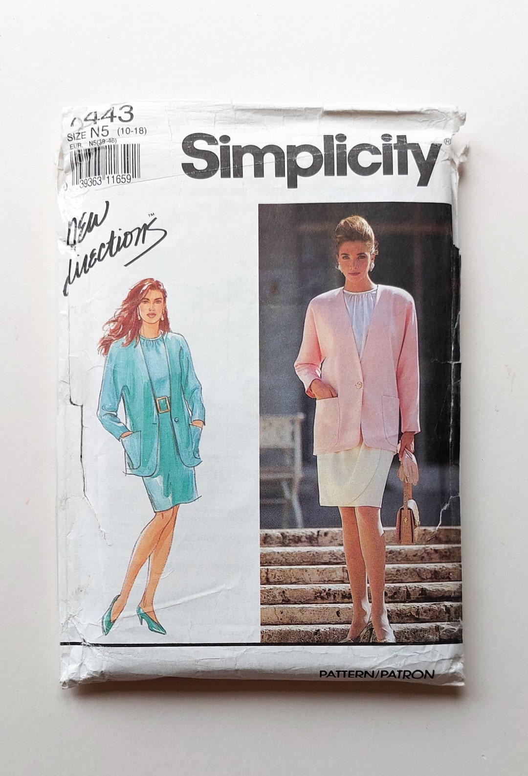 1990s Simplicity 7443 Sewing Pattern, Jacket, Blouse & Skirt Suit ...