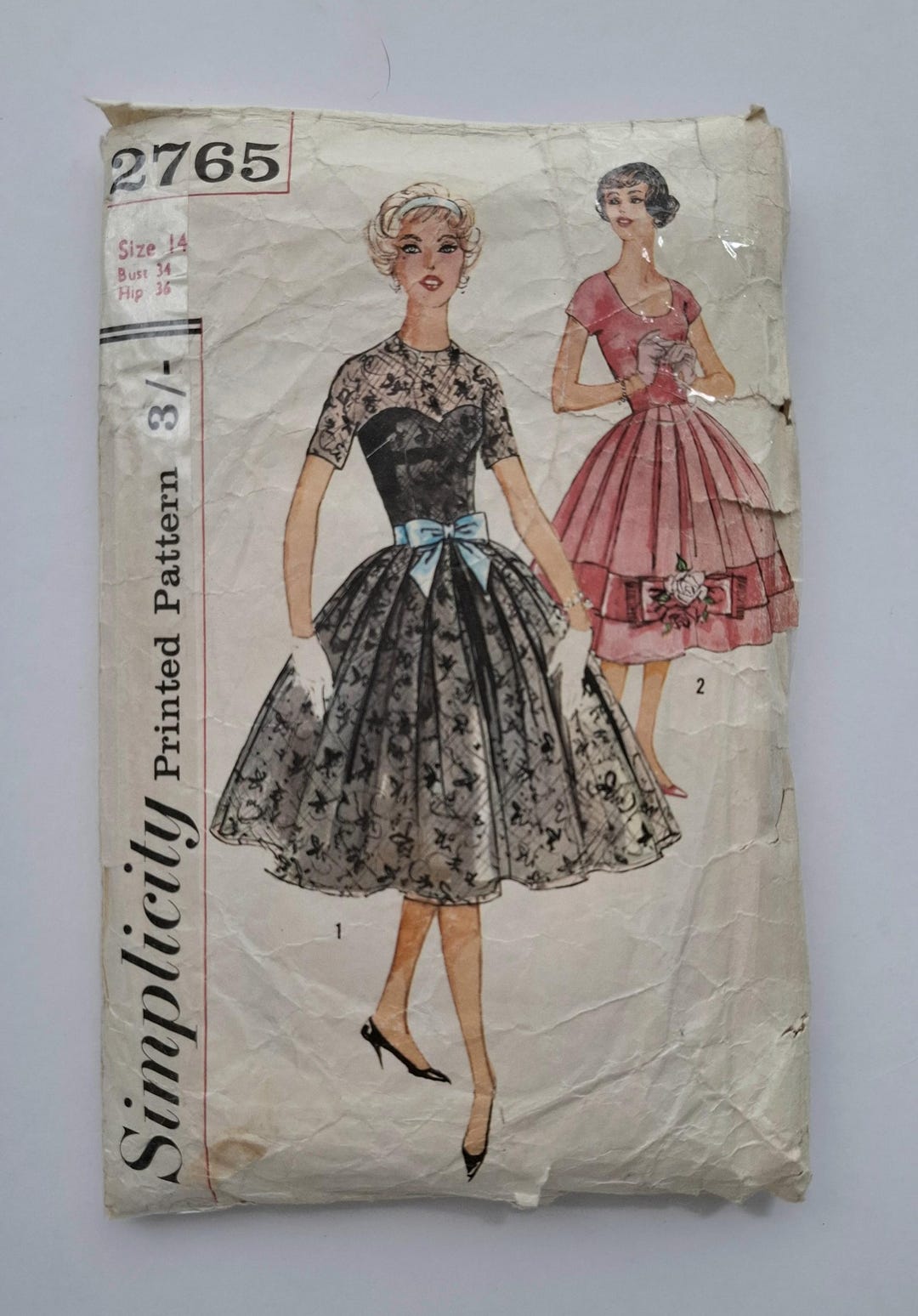 1960's Cocktail Dress Sewing Pattern, Simplicity 2765 Pattern, Knee ...