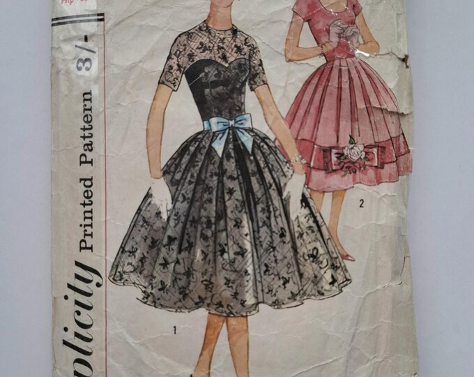 1960's Cocktail Dress Sewing Pattern, Simplicity 2765 Pattern, Knee ...