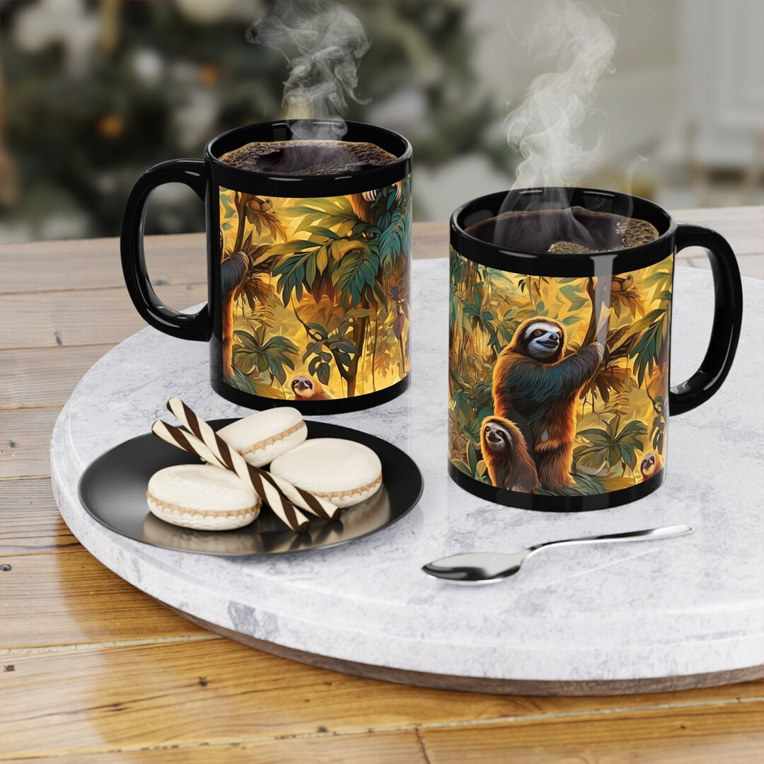 Happy Sloths Chilling in Lush Vegetation During the Golden - Etsy