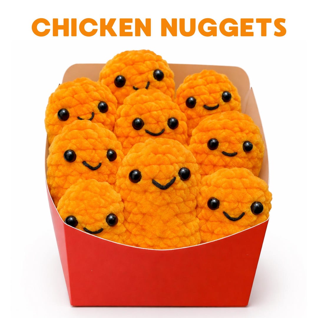 Chicken Nuggets Crochet Pattern PDF Easy Amigurumi Food Toy Tutorial ...