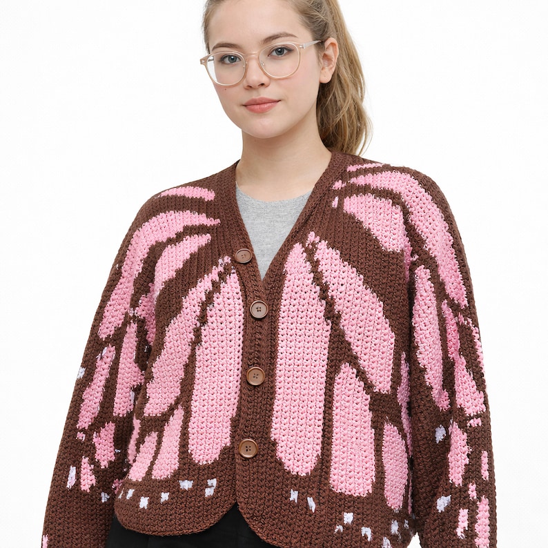 Monarch Butterfly Crochet Cardigan Pattern (PDF) Trend Tutorial - Etsy