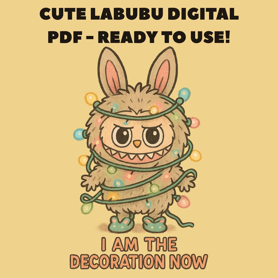 I Am the Decoration Now Labubu Christmas Lights PNG | Funny Holiday ...