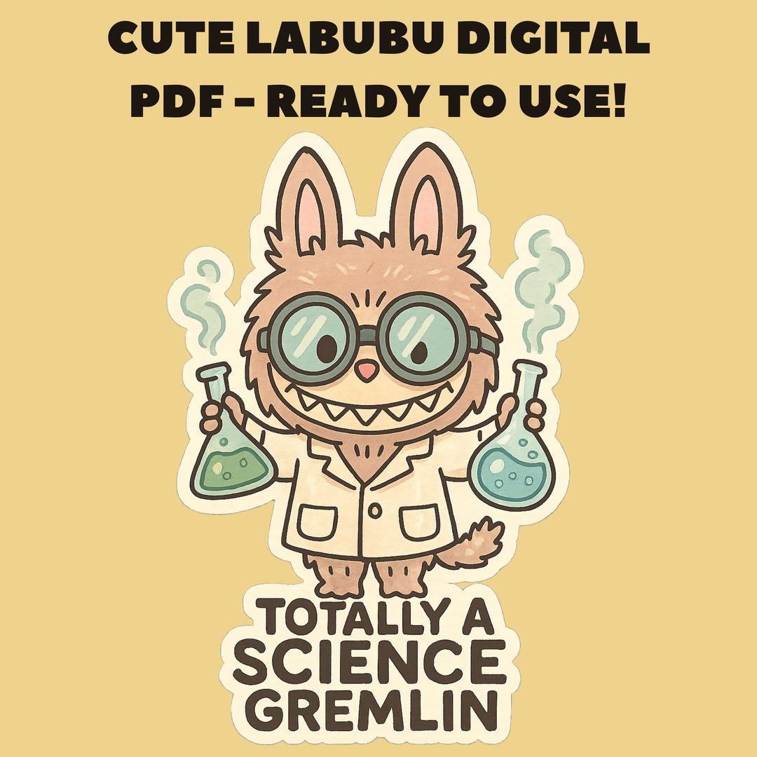 Science Gremlin Labubu Sticker - Mad Lab Digital Chemistry Art - Etsy