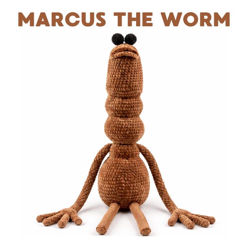 Marcus the Worm Plush - Etsy
