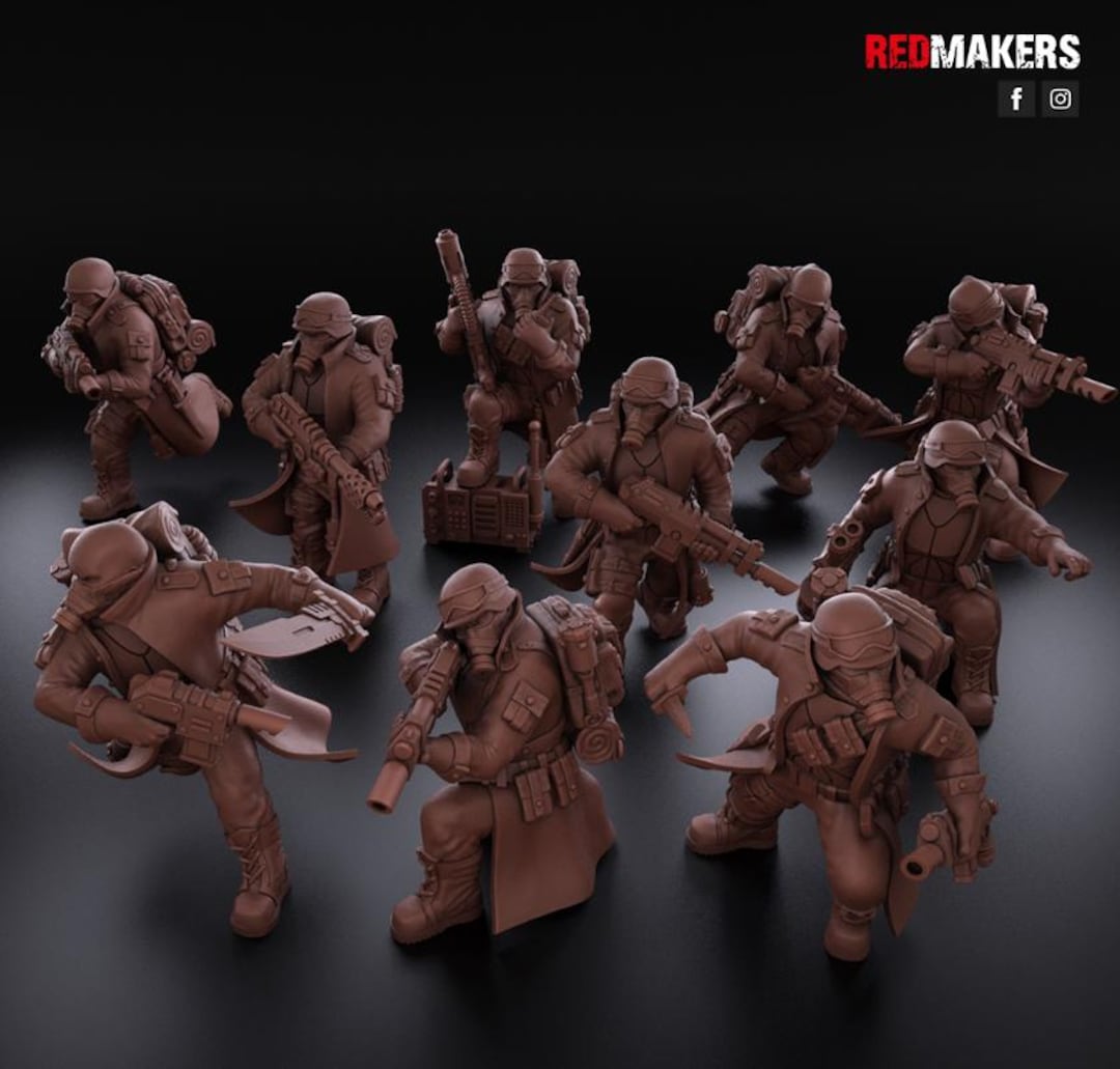 Steel Legion Guard Squad X10 28mm Tabletop Bases Included Redmakers ...