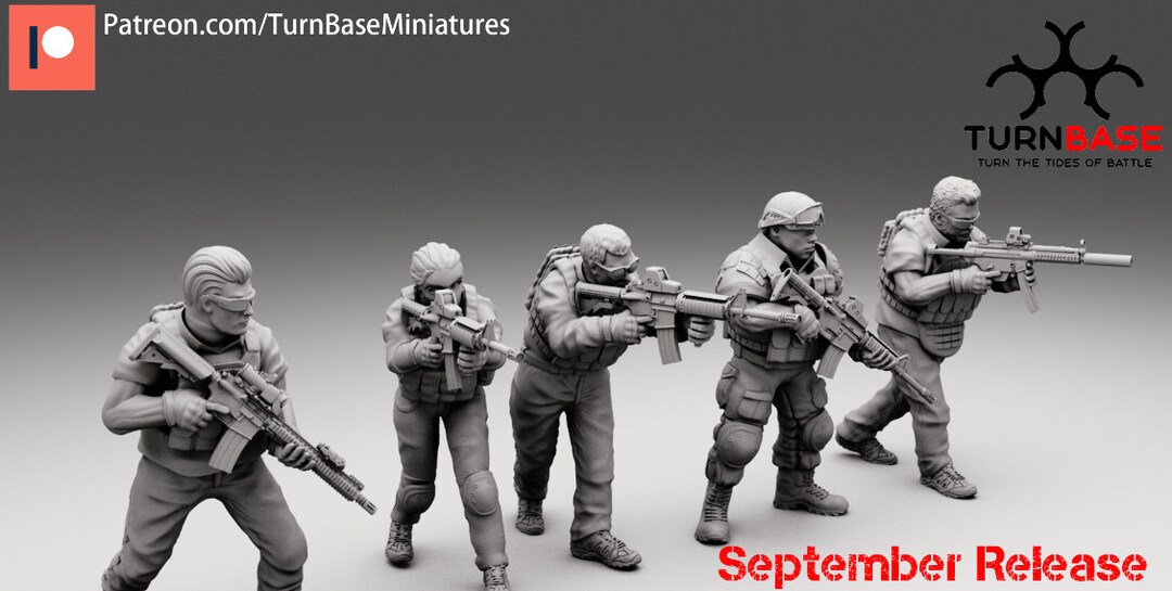 Anti Cartel Special Task-force - 5 Models - 28mm - Turnbase Miniatures ...