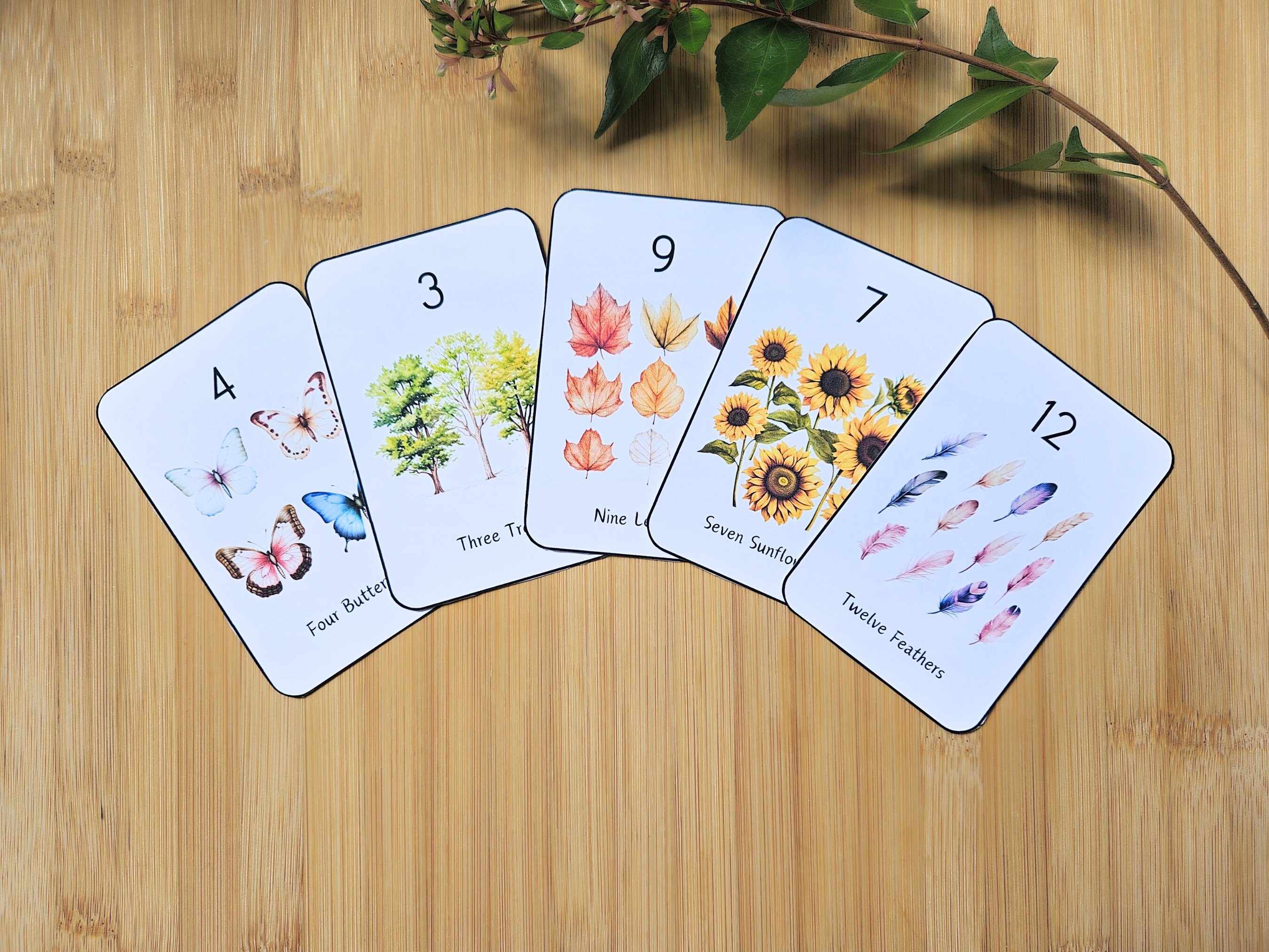 Nature Number Cards 1 12 Counting Cards Homeschool Resources Printable ...