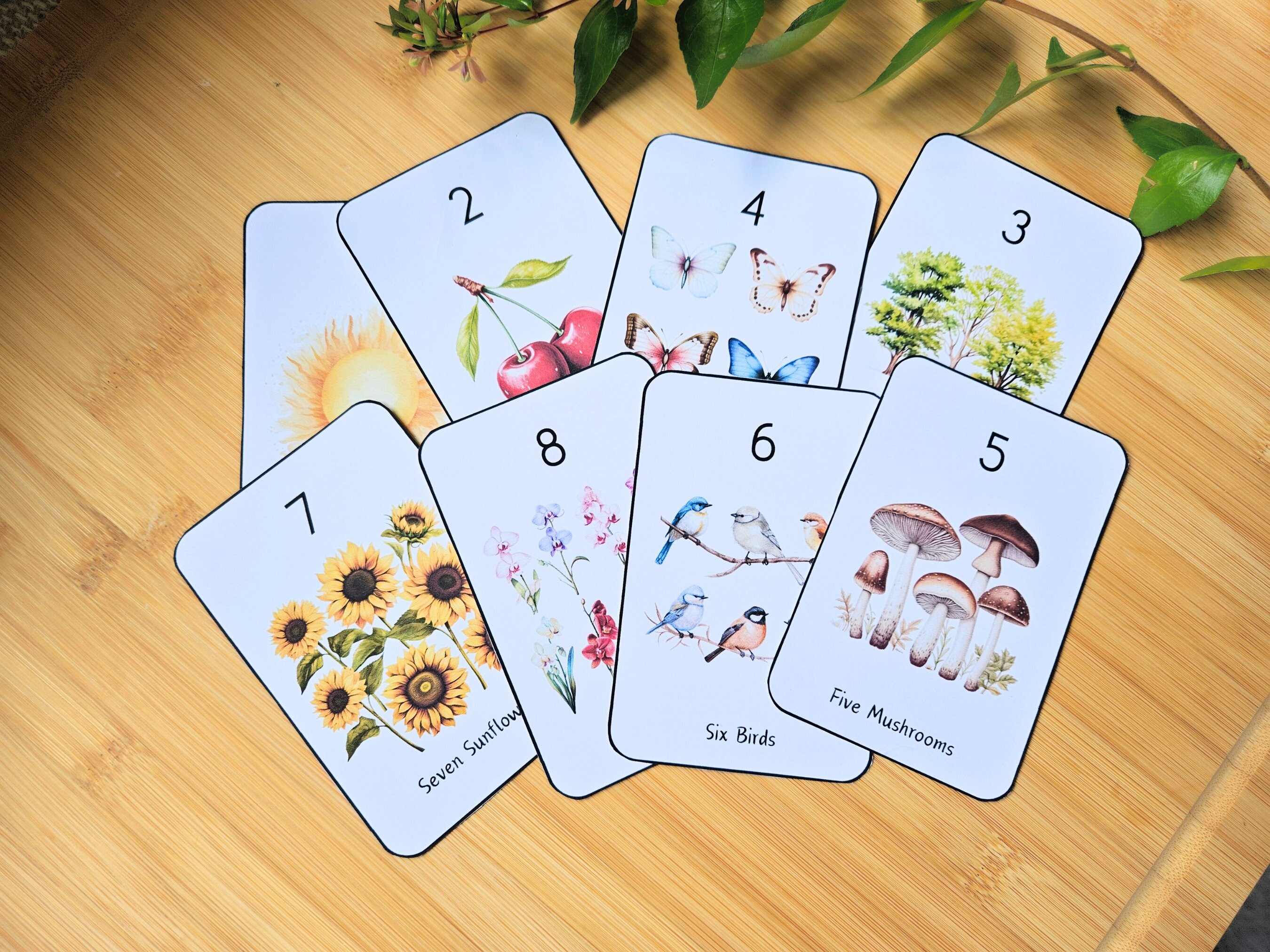 Nature Number Cards 1 12 Counting Cards Homeschool Resources Printable ...
