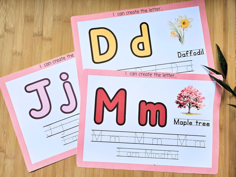 Alphabet Playdough and Trace Mats Nature Themed ABC Printable Playdoh ...