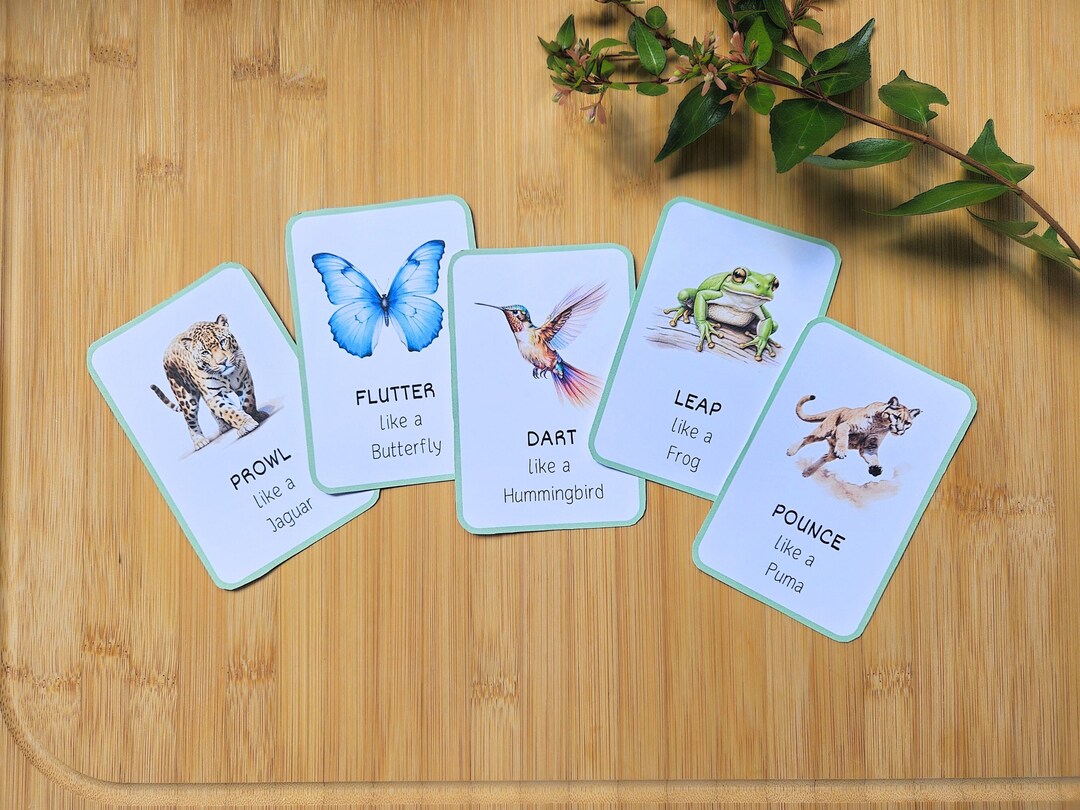 Rainforest Animal Movement Cards Calm Down Cards Movement Break Brain ...