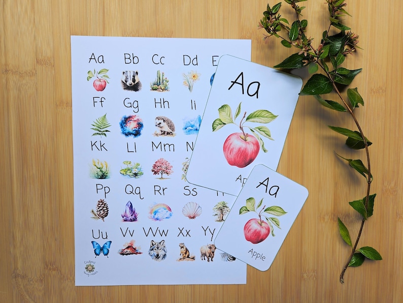 Nature ABC Cards and Poster BUNDLE Alphabet Nature Flashcards Alphabet ...
