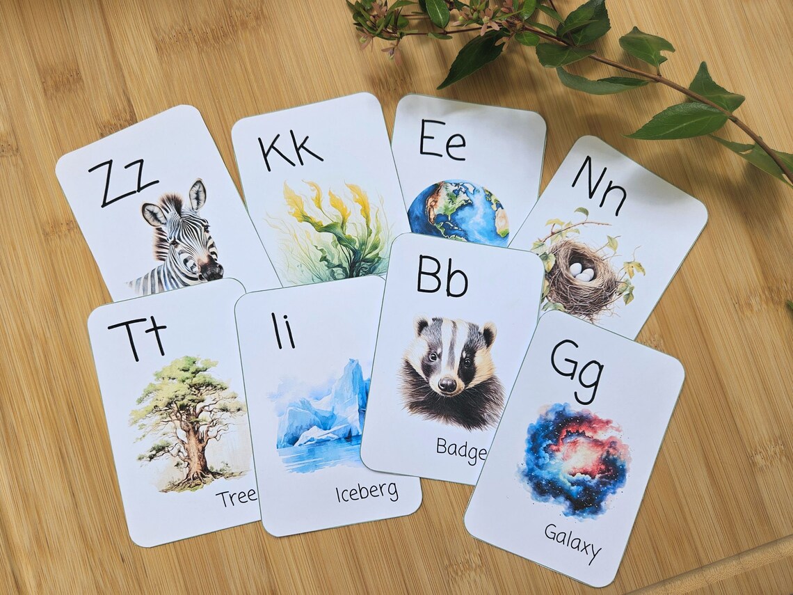 Nature ABC Cards and Poster BUNDLE Alphabet Nature Flashcards Alphabet ...